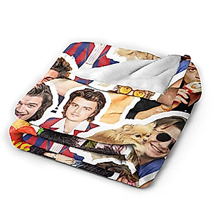 Blanket Joe Keery Steve Harrington Soft and Comfortable Warm Fleece Blanket for Sofa,Office Bed car Camp Couch Cozy Plush Throw Blankets Beach Blankets