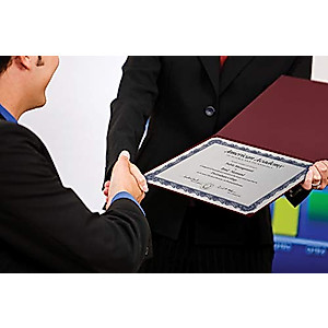 25 Pack Red Certificate Holders, Diploma Holders, Document Covers with Gold Foil Border, by Better Office Products, for Letter Size Paper, 25 Count, Crimson Red