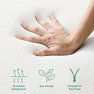 Airdown Tri-Fold Memory Foam Mattress, 3 inch Twin Folding Mattress with Washable Cover, Foldable Mattress Portable for RV Camping, Guest Mat, Easy Storage, 75"×38"×3"