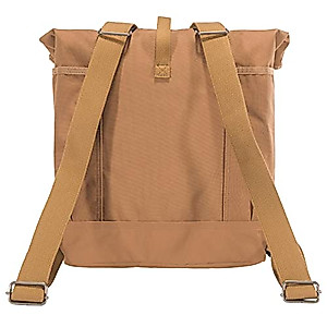 Carhartt Convertible, Durable Tote Bag with Adjustable Backpack Straps and Laptop Sleeve, Brown, One Size