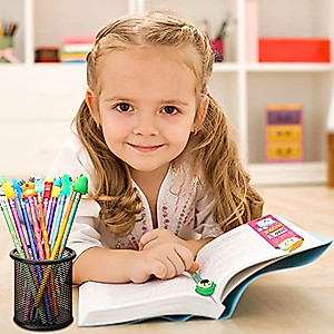 80 Pcs Scented Bookmarks and Scented Pencils with Cute Pencil Toppers Set Fun Pencils Fruit Food Theme Scratch and Sniff Bookmarks Cartoon Pencil Toppers for Kids Students Supplies (Lovely Style)