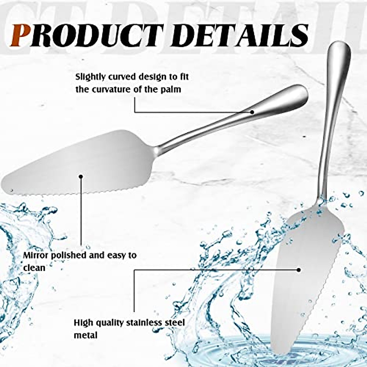 Baderke 30 Pcs Pie Server Stainless Steel Cake Pie Pastry Server Rustic Cake Server Professional Pie Spatula Pie Serving Utensil for Pizza Dessert Cheese Cutting, 9 Inches, Silver