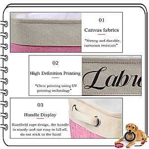 generic Custom Pet Toy Organizer Personalized Pet Folding Storage Basket Stores Dog Toys Dog Blankets & Clothes (dark brown)…