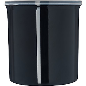 Carlisle FoodService Products Classic™ Round Storage Container with Lid, 1.2 Quart Crock, Black