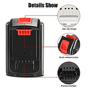 KUNLUN 6.5Ah 20-Volt LB2X4020 Replacement Battery Compatible for Black and Decker 20V Lithium Battery MAX LBXR20 LB20 LBX20 LBXR2020-OPE LBXR20B-2 LBX4020 LST220