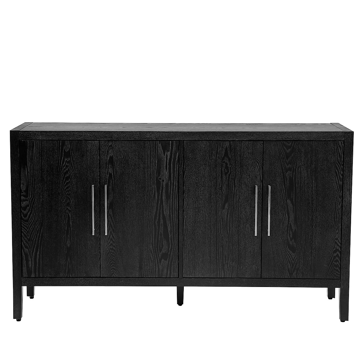 Merax Wood Sideboard Buffet Cabinet with Storage, 4 Door Farmhouse Cupboard w/Adjustable Shelves, Console Table for Kitchen, Dining/Living Room, Black