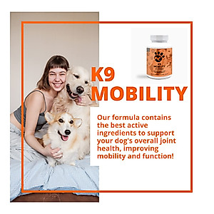 K9 Mobility – Dog Hip & Joint Supplement for Developing Strength, Function, & Relief – x60 Bacon Flavor Chew Tablets