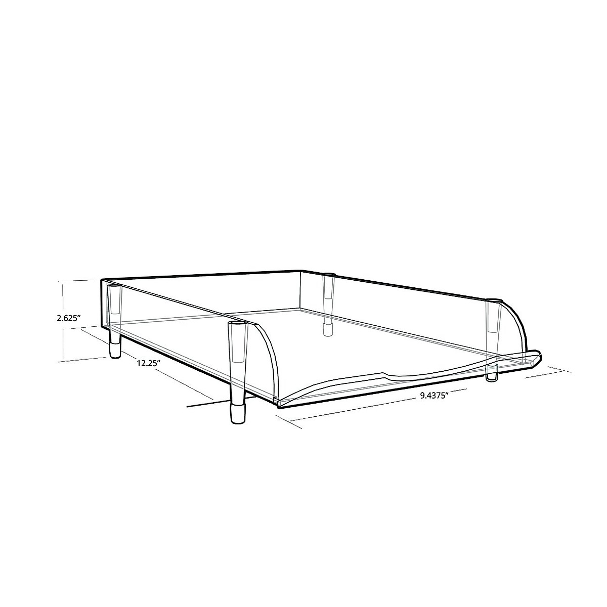 Azar Displays 255010 Stackable Letter Tray Desk Organizer, 4-Pack