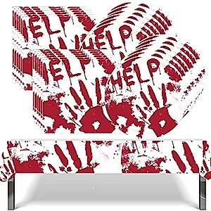 Halloween Bloody Tableware Set Party Decoration Supplies - Zombie Bloody Decorations Handprints Paper Cake Plates Napkins Plastic Tablecovers