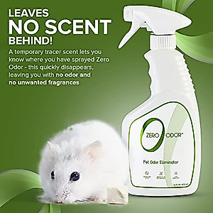 Zero Odor - Pet Odor Eliminator - Permanently Eliminate Air & Surface Odors – Patented Molecular Technology Best For Carpet, Furniture, Pet Beds - Smell Great Again (Over 400 Sprays Per Bottle)