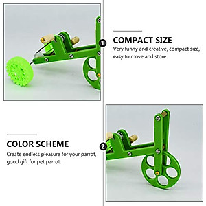ibasenice Bird Playground Parrot Training Toys Parrot Bike Toy Bird Cage Play Bike Parrot Mini Bike for Parakeet African Grey Cockatoo (Green, 1pc) Parakeet Toys