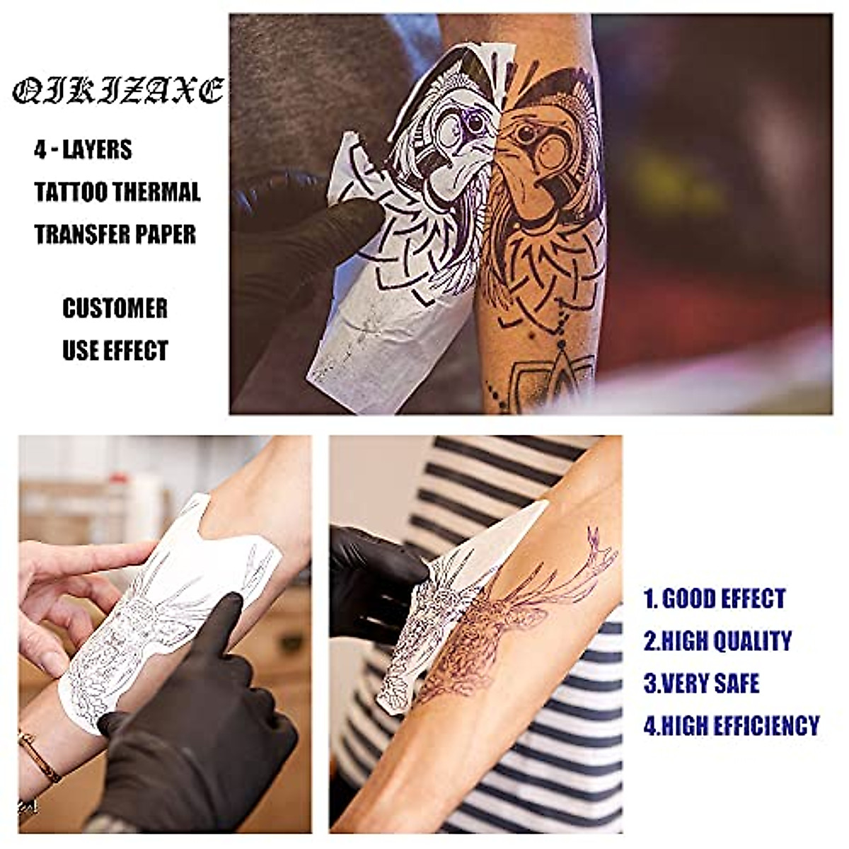 Calicon Tattoo Transfer Paper, 20 Sheets Tattoo Stencil Paper for Tattooing to Skin, 4 Layers Premium Thermal Stencil Paper DIY Tattοο Tracing Paper for Tattoo Transfer Kit Tattoo Supplies, A4 Size