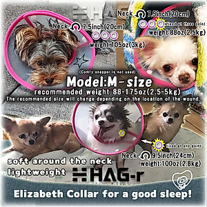 HAG-r Lightweight Small Dog Cone Adjustable 5in 13in, Soft Cone for Cats to Stop Licking, Recovery Collar After Surgery(Green, L)