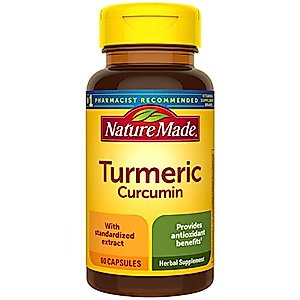 Nature Made Turmeric Curcumin 500 mg, Herbal Supplement for Antioxidant Support, 60 Capsules, 60 Day Supply
