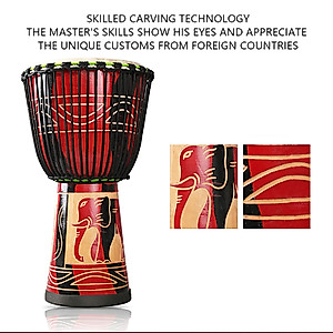 Meech Goatskin Cloth Drums Djembe Hand-Painted African Drums Cloth Stitching Djembe Red
