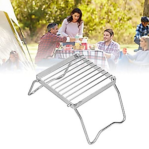 Burner Stand, Portable Stainless Steel Burner Bracket, 6.3inch Foldable Outdoor Gas Stove Pot Rack, Heat Resistance Burner Stove Stand with Storage Bag for Cooking Party Camping Barbecue, Burner