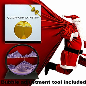 HISELUR Moving Sand Art Picture Kinetic 3D Deep Sea Sandscape in Motion Display Flowing Sand Relaxing Desktop Toy Home Office Decor Painting Gift Packing(10inch)