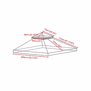 Yescom 10x10Ft UV30+ Gazebo Replacement Top for 2 Tier Outdoor Canopy Cover Patio Backyard Party Deck Ivory