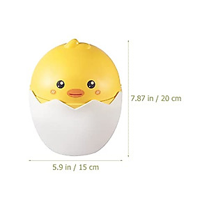 Operitacx Trash can Table Trash Can Mini Wastebasket Cartoon Chicken Egg Compost Bin Easy- Clean Countertop Plastic Garbage Can for Bathroom Vanity Countertop Grey Miniature Trash can Kawaii Desk