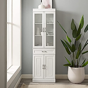 Crosley Furniture Stanton Glass Door Pantry, White