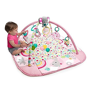 Bright Starts 5-in-1 Your Way Ball Play Baby Activity Play Gym & Ball Pit, Includes 7 Toys, Newborn to Toddler - Rainbow Tropics (Pink)