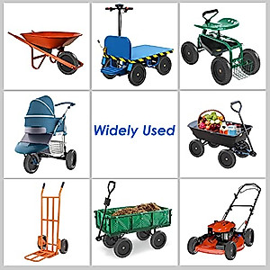 (2-Pack) 13‘’ Tire for Gorilla Cart Replacement Wheels, Flat Free Solid Wheelbarrow Tires for Heelbarrow, Garden Cart, Trolleys, Hand Trucks and Yard Trailers, 5/8 Inch Axle Borehole and 2.1” Hub