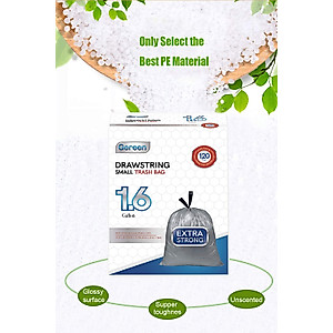 Small Trash bag,Gereen 1.6 Gallon Drawstring Trash bag Garbage Bag Trash Can Liner,Extra Strong 120 Counts for Home,Office,Car