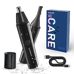 SUPRENT Rechargeable USB-C Nose Trimmer - Nose Ear Hair Trimmer for Men with IPX7 Waterproof Wet/Dry- Precision & Painless Eyebrow & Facial Hair Trimmer Kit (New Version)