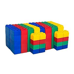 BiggoBlocks Big Blocks for Kids Ages 4-8, Indoor & Outdoor Blocks for Kids Jumbo Games, Large Building Blocks (96 PC) Standard Set
