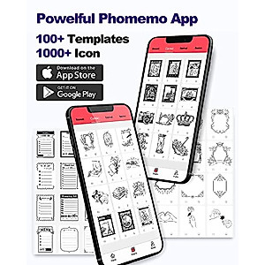 Phomemo M03 Pocket Printer- Portable Printer Photo Printer with 3 Roll 3 Inch Black on White, 77mm x 3.5m, 3 Inch X 11.5 ft, Compatible with iOS + Android for Photos, Journalist, Work, Plan-(Purple)