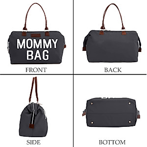 CHQEL Baby Diaper Bag, Mommy Bags for Hospital & Functional Large Baby Diaper Travel Bag for Baby Care (Grey)