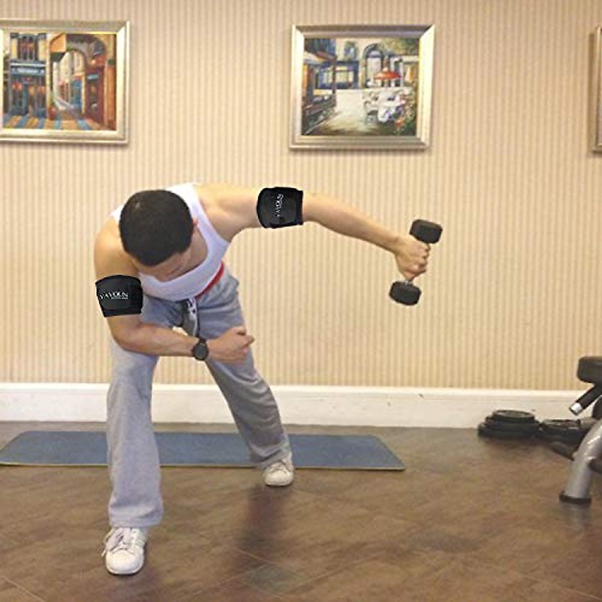 Tendonitis - Bicep ＆ Tricep Compression Sleeve/Wrap - Tricep Tendonitis, Bicep Tendonitis - Pain Relief for Bicep and Triceps Muscle Strains, Compression Arm Support (Black, 8.3" - 13.7" × W 3.93")