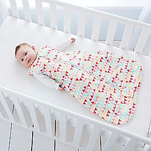 Tommee Tippee Grobag Baby Cotton Sleeping Bag, Sleeping Sack - 1.0 Tog for 69-74 Degree F - Rouge Zig Zag - Medium Size, 6-18 months, Rouge, 6-18 Months