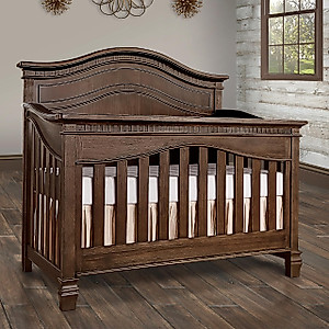 Evolur Cheyenne 5-in-1 Full Panel Convertible Crib in Antique Brown, Greenguard Gold Certified