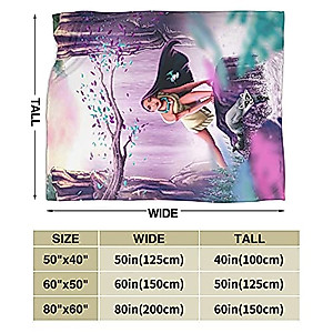 Pocahontas Flannel Fleece Microfiber Throw Blanket, Lightweight Cozy Couch Bed Super Soft and Warm Plush,60"x50"