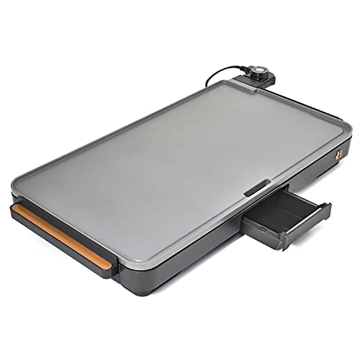 Beautiful 12" x 22" Extra Large Griddle, by Drew Barrymore (Oyster Gray)