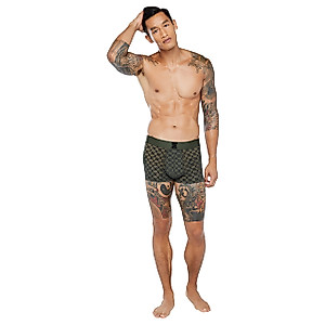 Savage X, Men's Flocked Monogram Trunks, Deep Forest Green, XXL