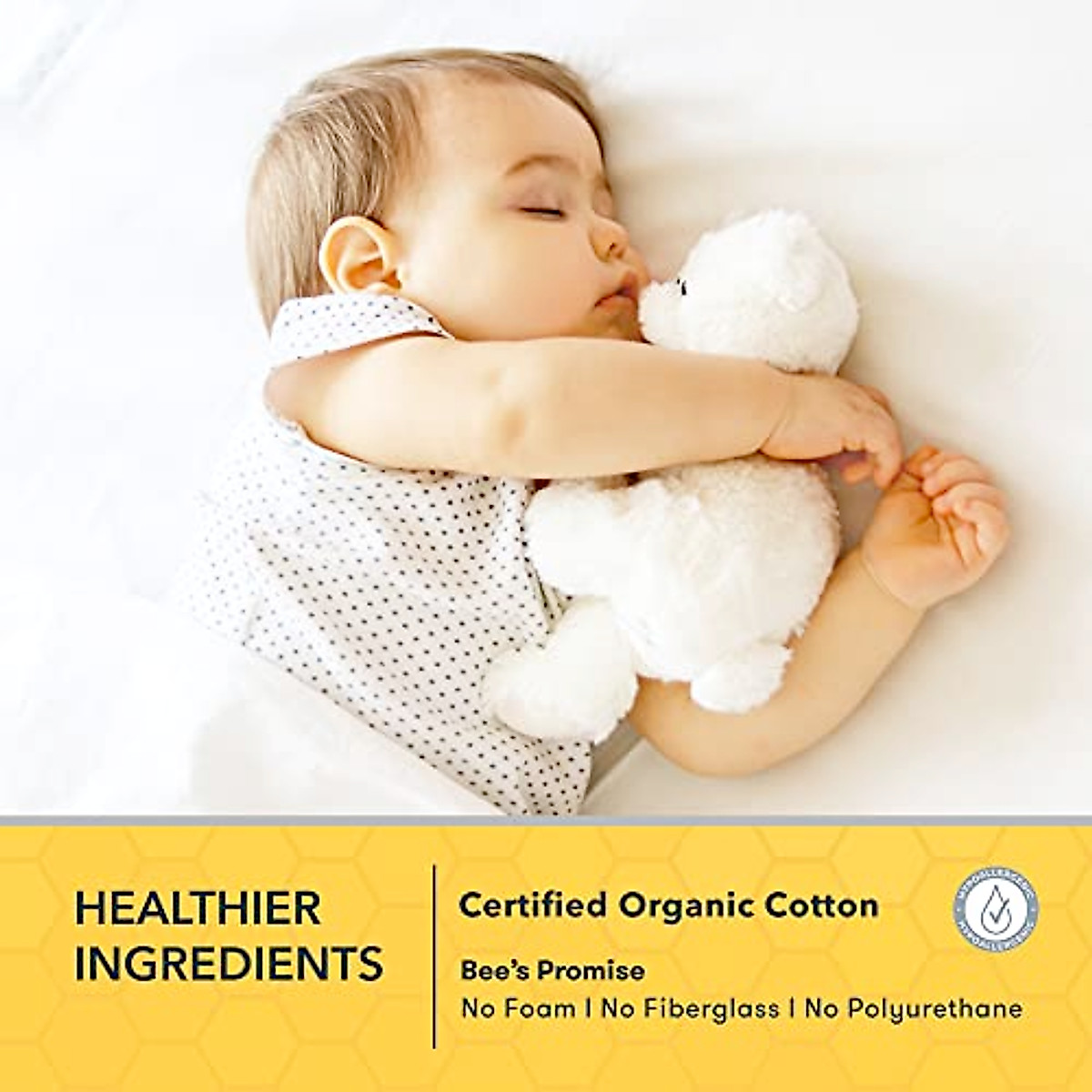 Nature Bee Organic's Breathable 2-Stage Mini Crib & Toddler Mattress I 100% Breathable I GreenGuard Gold Certified I 100% Hypoallergenic