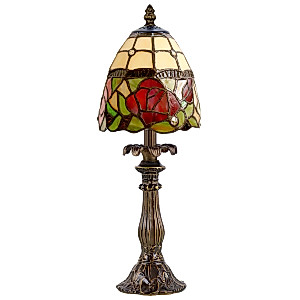 Dale Tiffany TA70711 Enid Table Lamp, Antique Brass and Art Glass Shade, 16.00x5.75x5.75