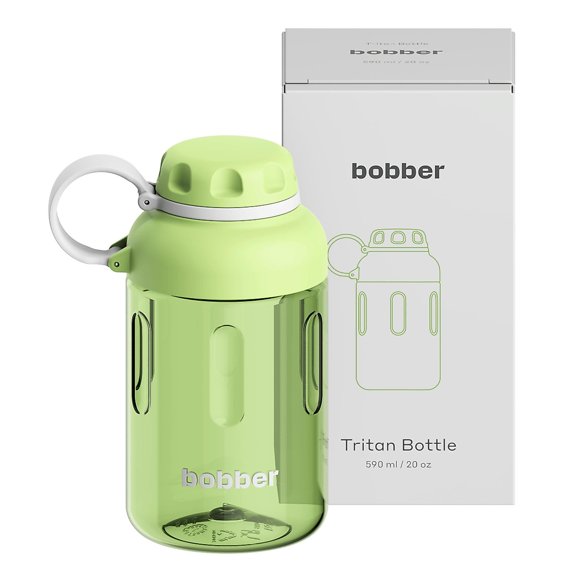 BOBBER Pack of 12 oz Insulated Stainless Steel Travel Mug & 20 oz Sport Tritan Bottle 100% Leakproof & Dishwasher safe (Mint Cooler)