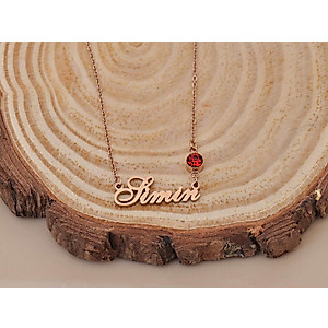 LikeFun Custom Made Any Name Necklace with Birthstone for My Girlfriend Cobi