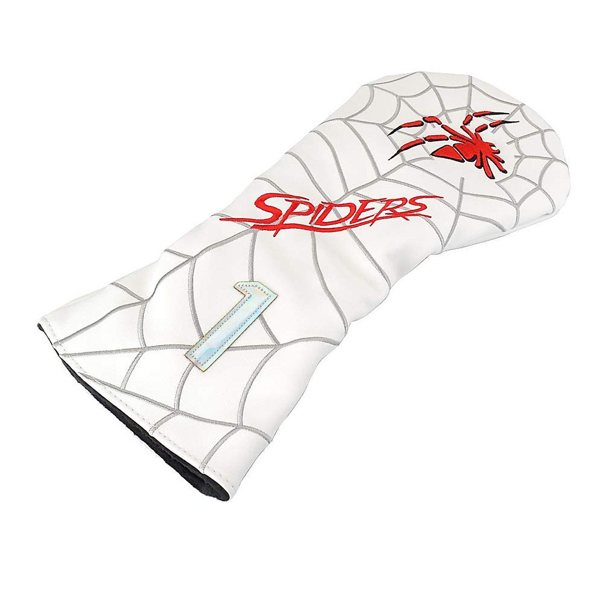 GOOACTION 1PC Spider Golf Club Driver Head Cover with Creative Embroidery Pattern Synthetic Leather White Golf Headcovers