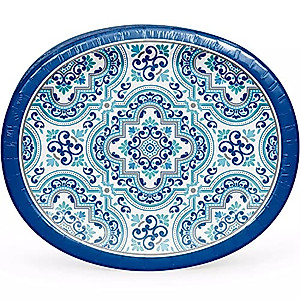 Member's Mark Medallion Motif Oval Paper Plates, 10" x 12" (50 Count)