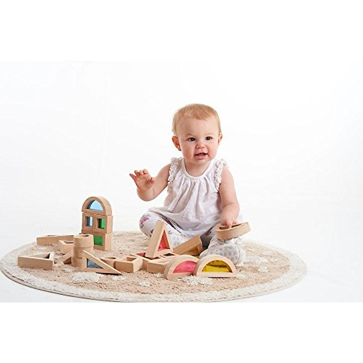 TickiT Rainbow Blocks - Set of 24 - Sensory Blocks for Toddlers Aged 12M+ - Colorful Montessori Stacking Shapes - First Building Blocks