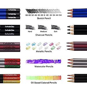 77 Pack Drawing Sets Art Kit, Pro Drawing Supplies with 8x11Inch 3-Color Sketch Book,Include Colored, Graphite, Charcoal, Watercolor & Metallic Pencil, Art Pencil Set For Kids Artists Beginners