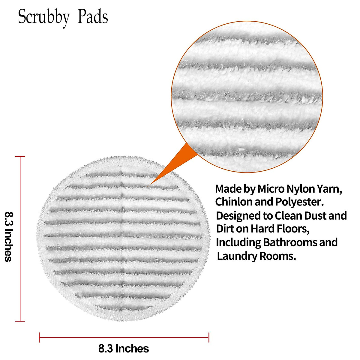 MATFORCA 12 Pack 23159 Mop Pads Compatible with BissellSpinwave 20399 23157 23159 2039A 20393 2039T 2039W 20391 20395 2307 2315A Models Powered Hard Floor Mop, Compare to Part # 1611297 & 1611298