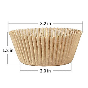 Caperci Standard Natural Cupcake Liners 500 Count, No Smell, Food Grade & Grease-Proof Baking Cups Paper