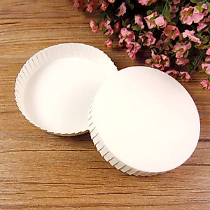 YARNOW Paper Mug Covers Cups with Lids 100Pcs Disposable Paper Cup Cover White Paper Drink Cup Lids Round Paper Coffee Cup Covers for Hotel Cafe Bar 7.5CM Ice Cream Cups with Lids Ice Cream Cups