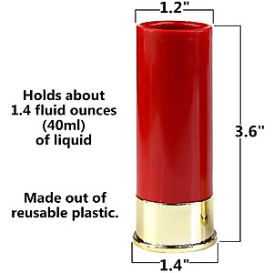 Iconikal Shot Glass Set, Shotgun Shell Cups, 6-Pack