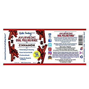 Dale Audrey Ayurvedic Oil Pulling for Teeth and Gums | Organic Cinnamon Flavored Oral Rinse Mouthwash | Natural Essential Oils for Bad Breath | Teeth Whitening and Fresh Breath | (8Oz)